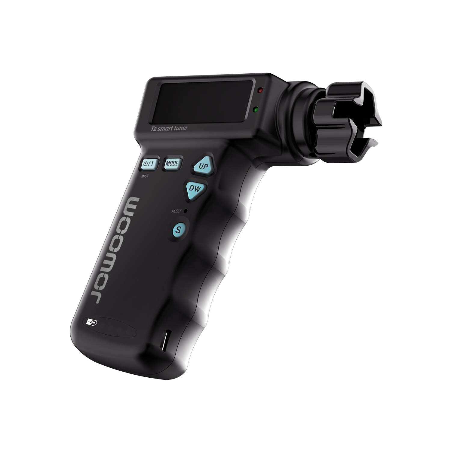 JOWOOM T2 Smart Automatic Guitar & Ukulele Tuner | Fast Acoustic Guitars Auto-Tuner With 180RPM Electric String Winder | Safe & Professional Grade Tuner For Ukuleles | USB Rechargeable Battery | Black