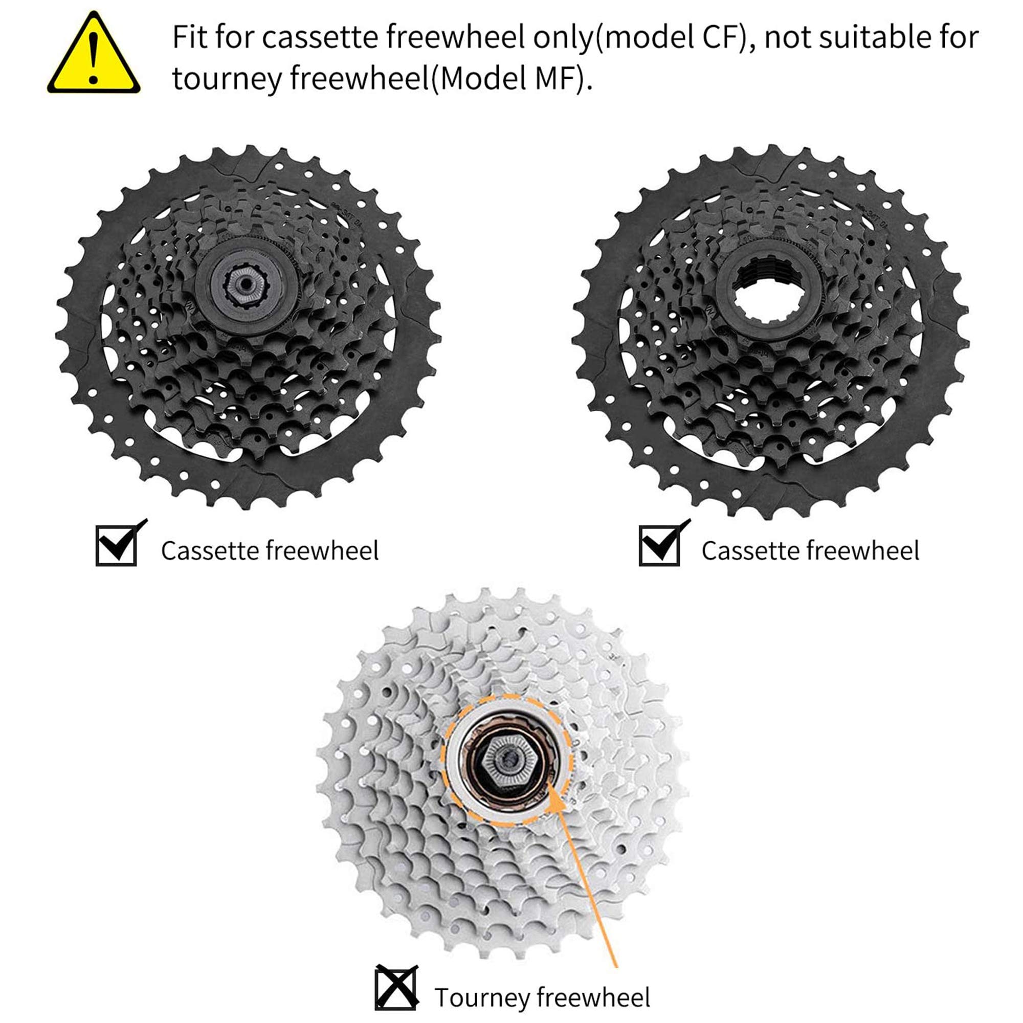 Bike Cassette Removal Tool, Chain Whip with 2Pcs Cassette Lockring Set,Universal Bike Freewheel Removal and Install Tool, Upgrade Bicycle Maintenance Sprocket Kit for 7,8,9,10,11,12 Speed MTB Mountain