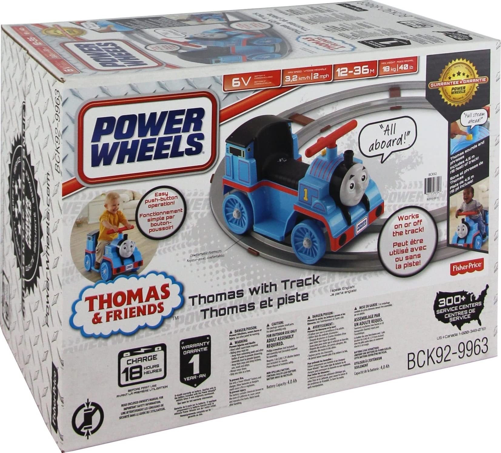 Fisher-Price Power Wheels Thomas and Friends Thomas vehicle with track, 6V battery-powered ride-on toy train for toddlers ages 1 to 3 years (Amazon Exclusive)