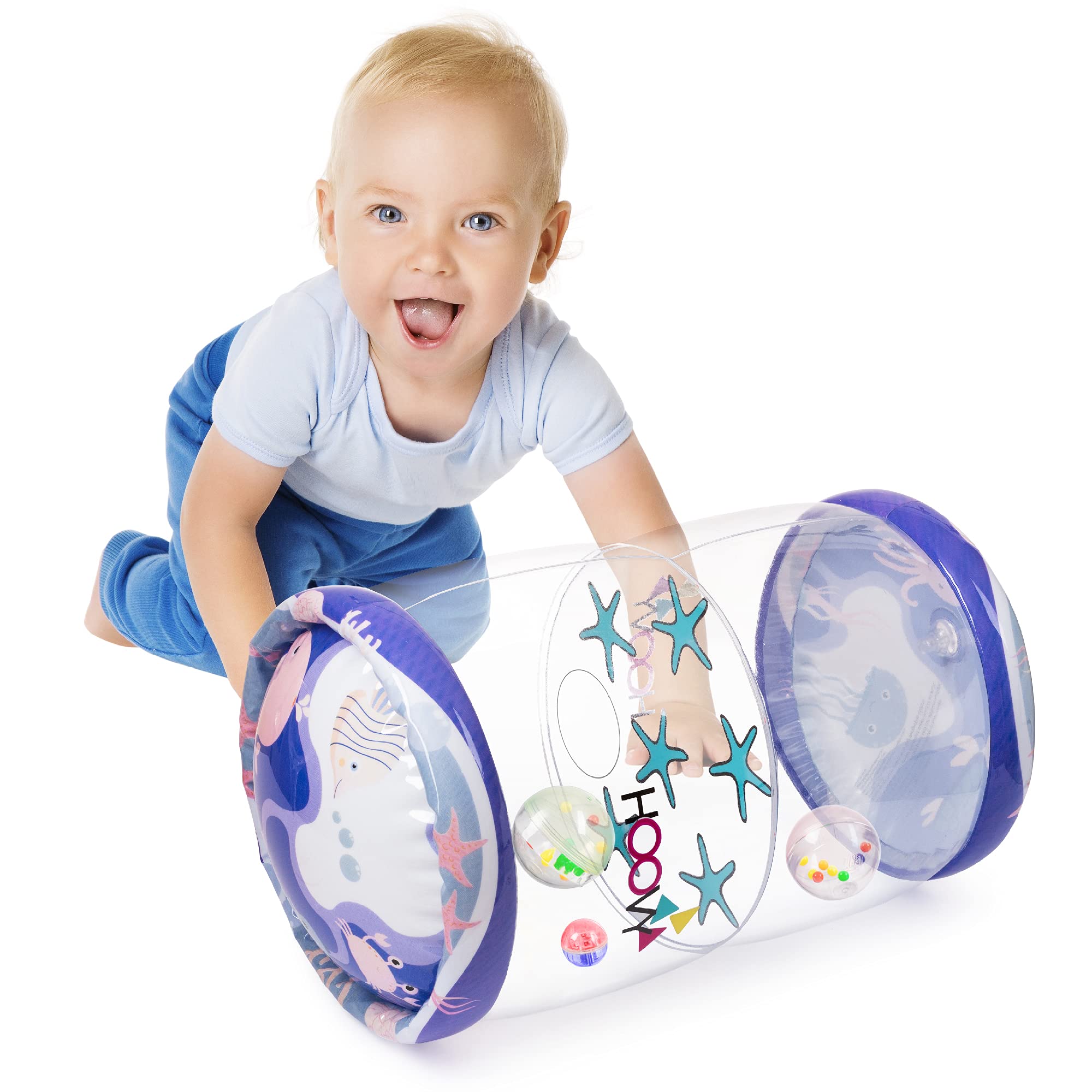 Hoovy Infant Crawling Toys | Toys for Crawling Babies | Crawling Toys for Babies 6-12 Months | Beginner Crawl Along Baby Roller | Drop Maze Tummy Time Activity Center | Early Development Jumbo Roller