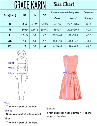 GRACE KARIN Formal Dresses for Wedding Guest Pleated A-line Cocktail Dresses Wine Red XL