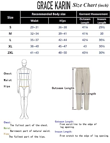 GRACE KARIN Men's Dress Pants Slim Fit Flat Front Business Pants with Pockets Black
