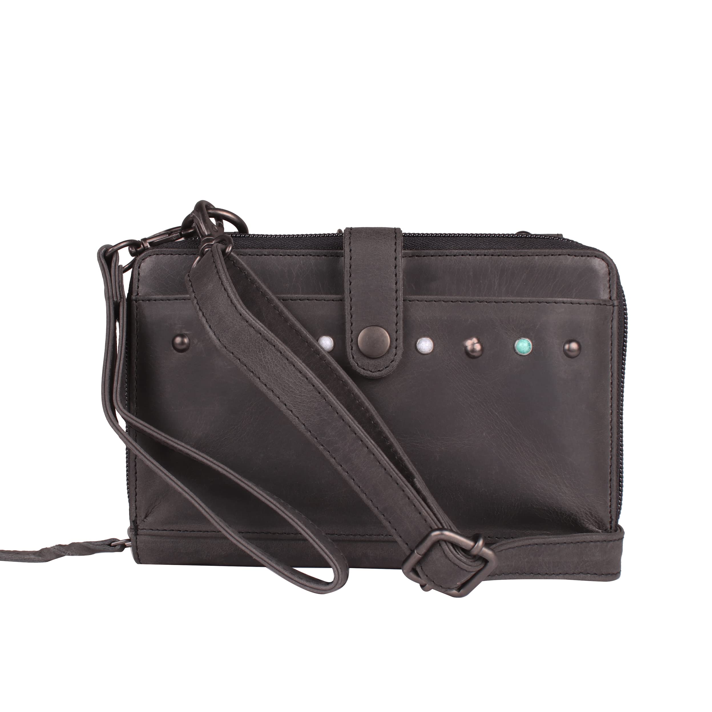 Lady Conceal Concealed Carry Millie Leather Crossbody Organizer (Dusty Black)