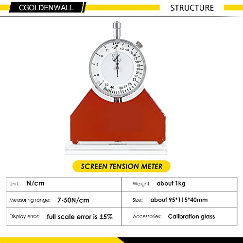 CGOLDENWALL High Precision Silk Screen Printing Tension Meter mesh tension meter Force Meter Tester Newton Tension Meter gauge measurement tool in silk print 7-50N