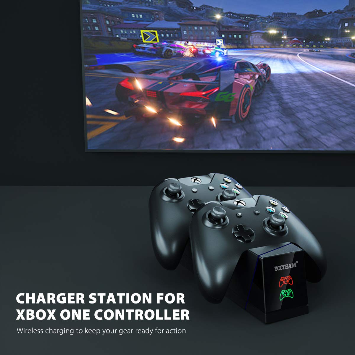 Battery Pack for Xbox One Controller, Controller Charger for Xbox One, Xbox One S, Xbox One X, Xbox One Ellite Controller with 2pack 1200mAh Rechargeable Battery and Charging Station