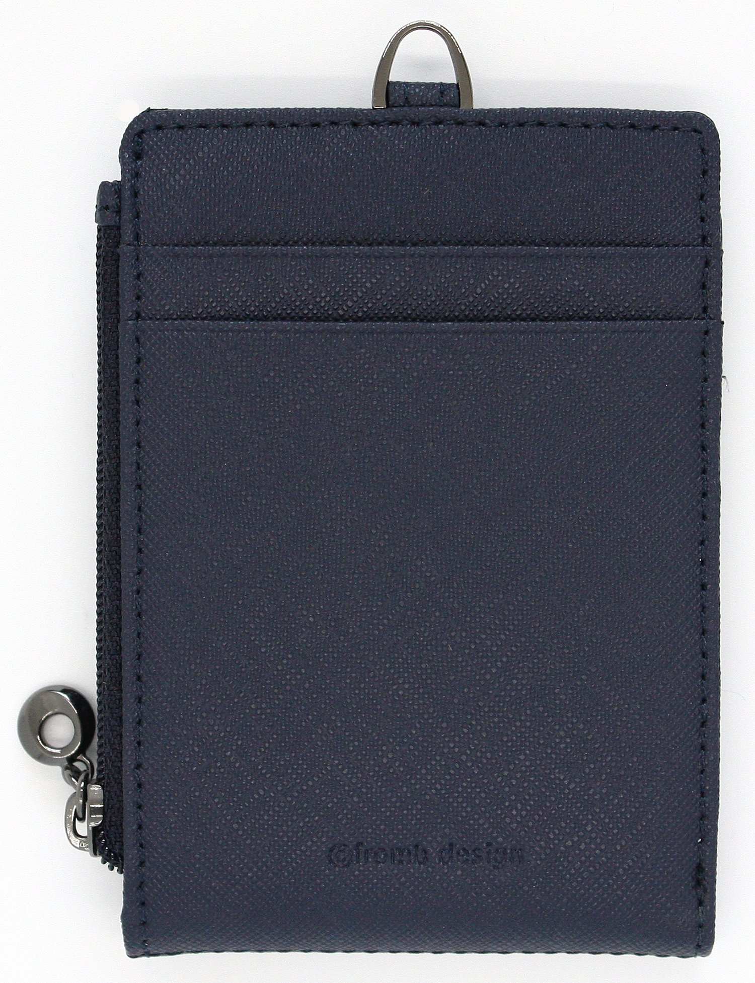 ID Window Card Badge Holder Leather Wallet Zip Neck Detachable Strap Landyard Money