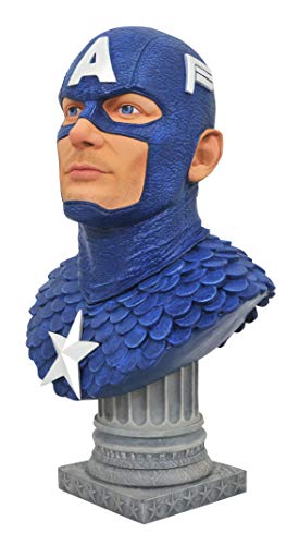 Legends in 3-Dimensions: Marvel Comics Captain America 1: 2 Scale Bust, Multicolor