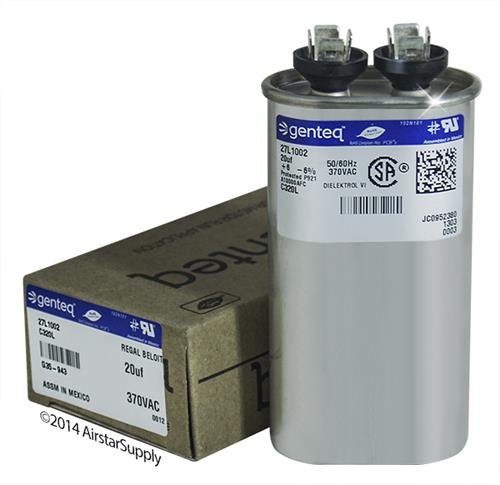 GE Genteq Oval Capacitor 20 uf MFD 370 Volt 27L1002BZ3 27L1002