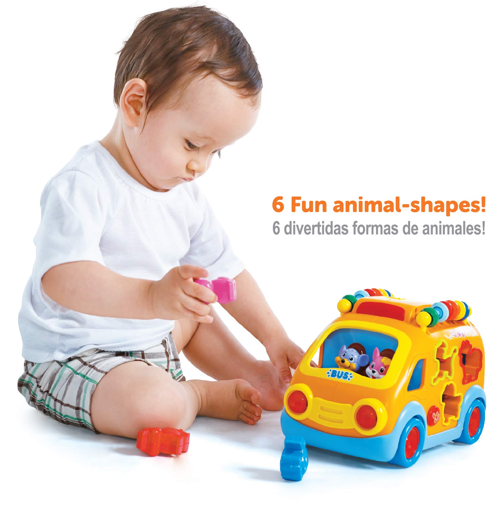 JOYIN Musical Toy, Baby Toy with 3D Animals Shapes, LED Light Up Car for Kids, Infant, Toddler, Interactive Learning Toy, Educational Toy, Easter Basket Stuffers and Gifts