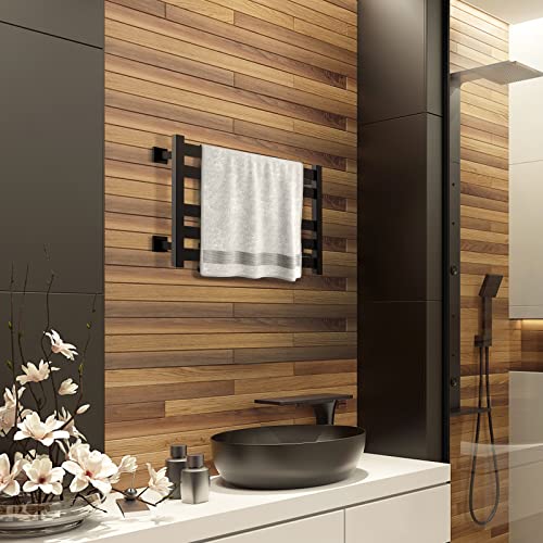 Colliford Towel Warmer, Towel Heater Rack for Bathroom, Electric Towel Dryer Wall-Mounted Plug-in Bath Heater, 201 Stainless Steel Hot Towel Rack with Timer and Smart Temperature Control (5-Bar)