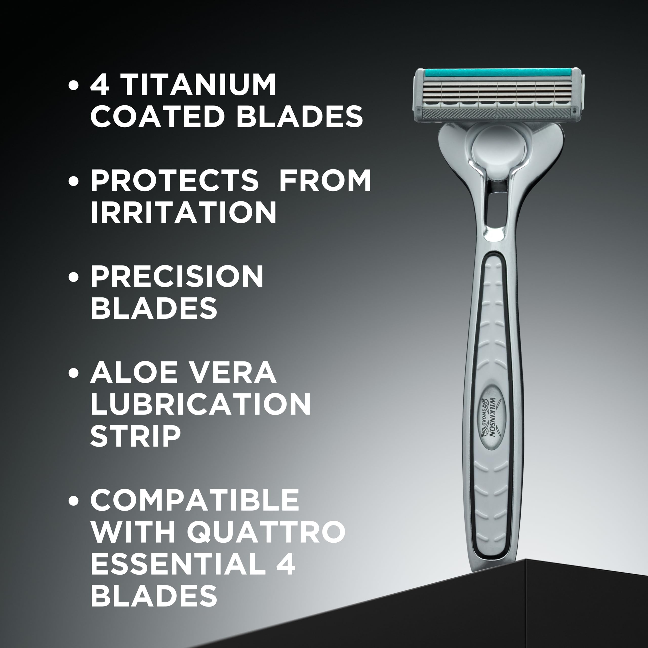 Wilkinson Sword Quattro Titanium Sensitive Razor Blades - Pack of 8 Blades