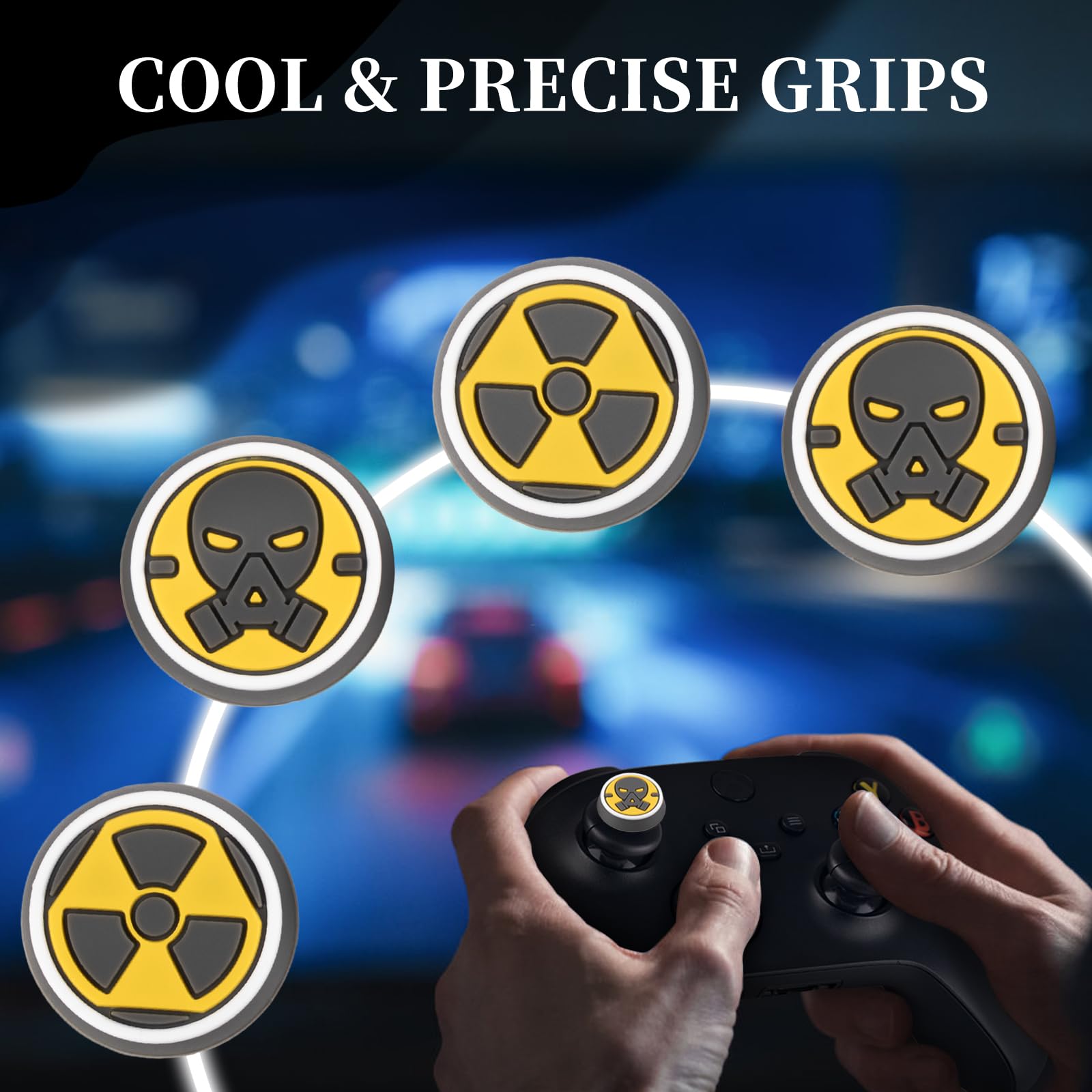 PlayRealm NO Falling Off Thumbstick Extender x 2 & Thumb Grip x 4 for Xbox Series & Xbox one Controller(Paw Purple)