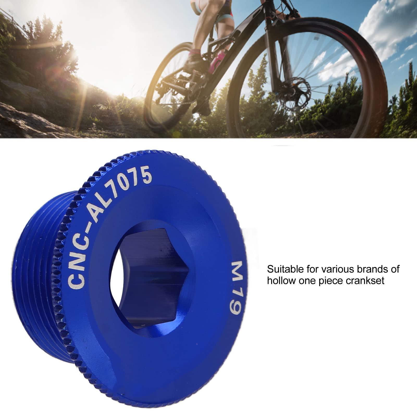Bike Crank Cover Screws, 3pcs M19 Aluminum Alloy M19 Crank Screw for Road Bikes(Blue)
