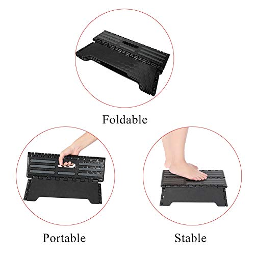 Folding Step Stool, Mobility Step Stool Footstool Sturdy Enough to Support Adults and Safe Enough for Kids, Foldable Ladder Storage Stool for Kitchen,Toilet,Camping, Travel ect