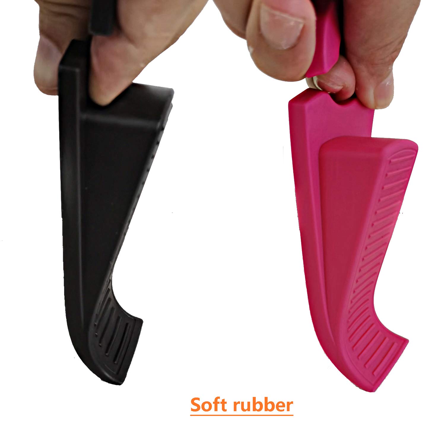 Black and Pink Door Stopper 4 Pack Heavy Duty Multi Surface Anti Slippery Non Scratching on Floor Flexible Design Door Holder Suitable for Clearance Height Less Than 1 inch
