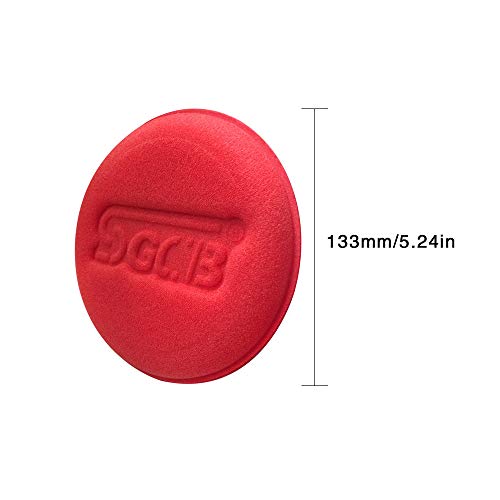 SGCB Wax Applicator Pads Supreme Shine for Car, 4” Dia Round Shape Side Pressing Hand Polishing Sponge Pads Kit Detailing Buffing Pads for Waxing Polishing Paint Ceramic Glass Cleaning, Pack of 6