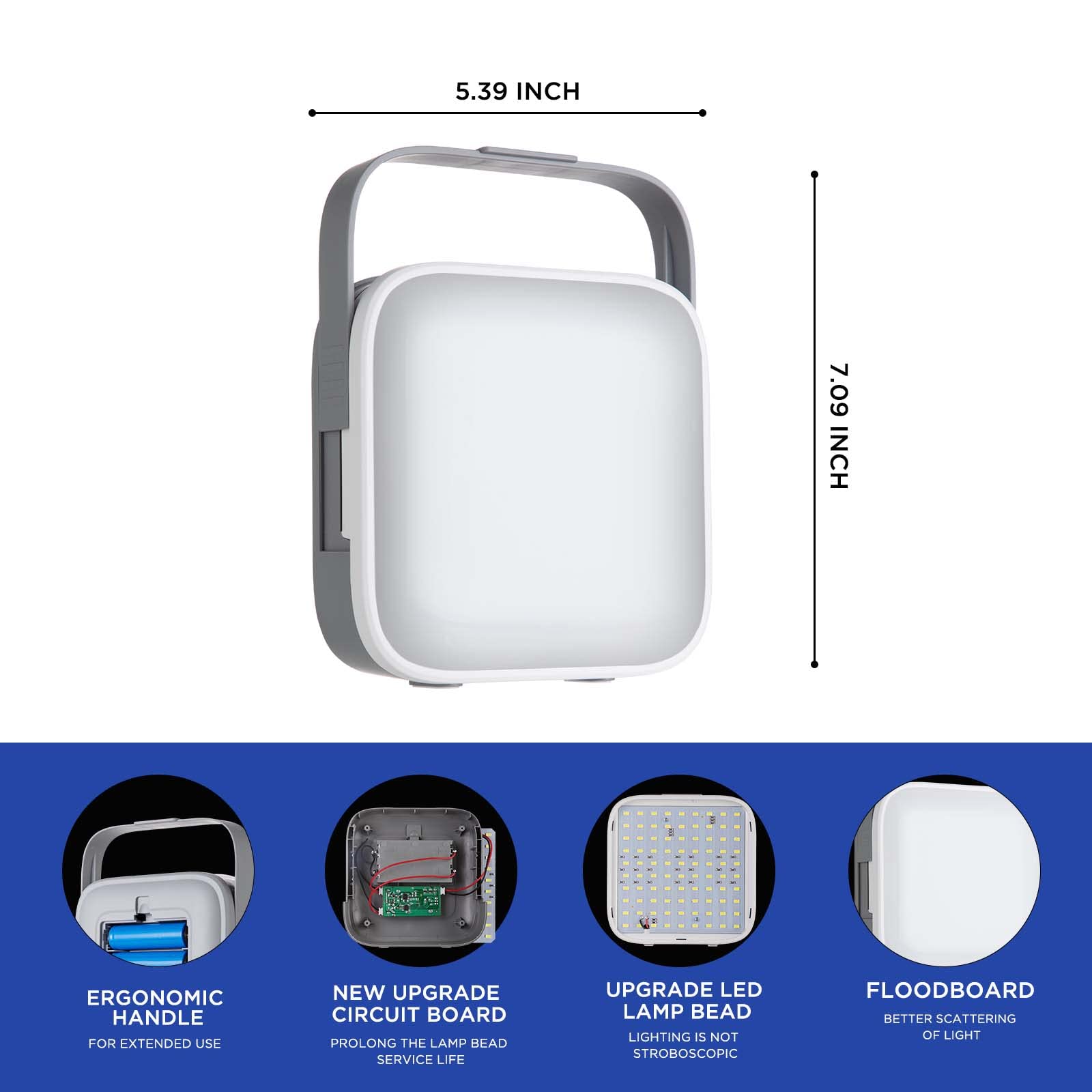 Camping Lantern Super Bright Portable 3 Light Modes Tent Light with Handle Rechargeable Handheld Flashligh Battery Powered Outdoor Accessories for Emergency Hurricane Storm Hiking Fishing Home