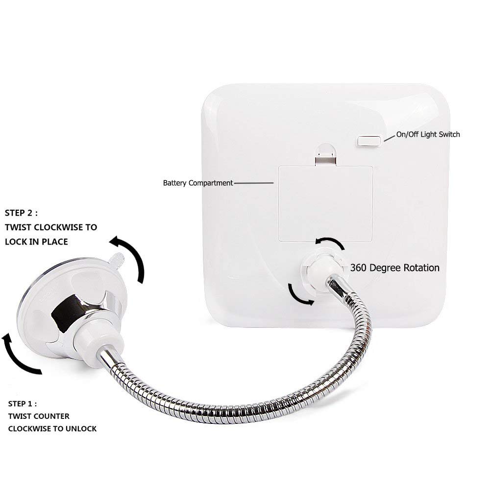 SunplusTrade Makeup Mirror with LED Lights and Magnification, Portable Cordless Design for Home and Travel with Flexible Gooseneck to Adjust to Any Position Easily