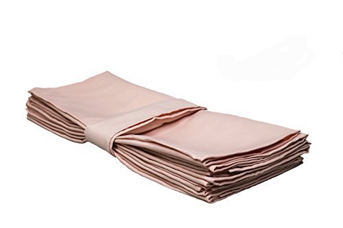 Your Chair Covers - 20 Inch Square Premium Polyester Cloth Napkins. Oversized, Double Folded and Hemmed Table Napkins for Restaurant, Bistro, Wedding - (Blush) (Pack of 10)