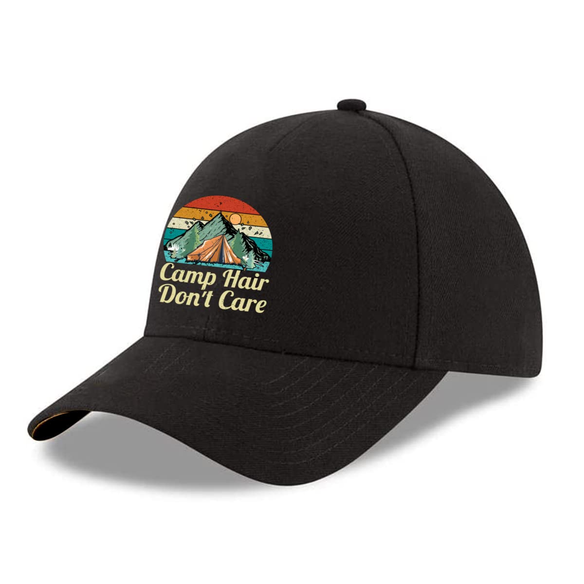 Camping Life Gifts Camp Lovers Gifts I'd Rather be Camping Hat Camping Hair Don't Care Baseball Cap for Campers