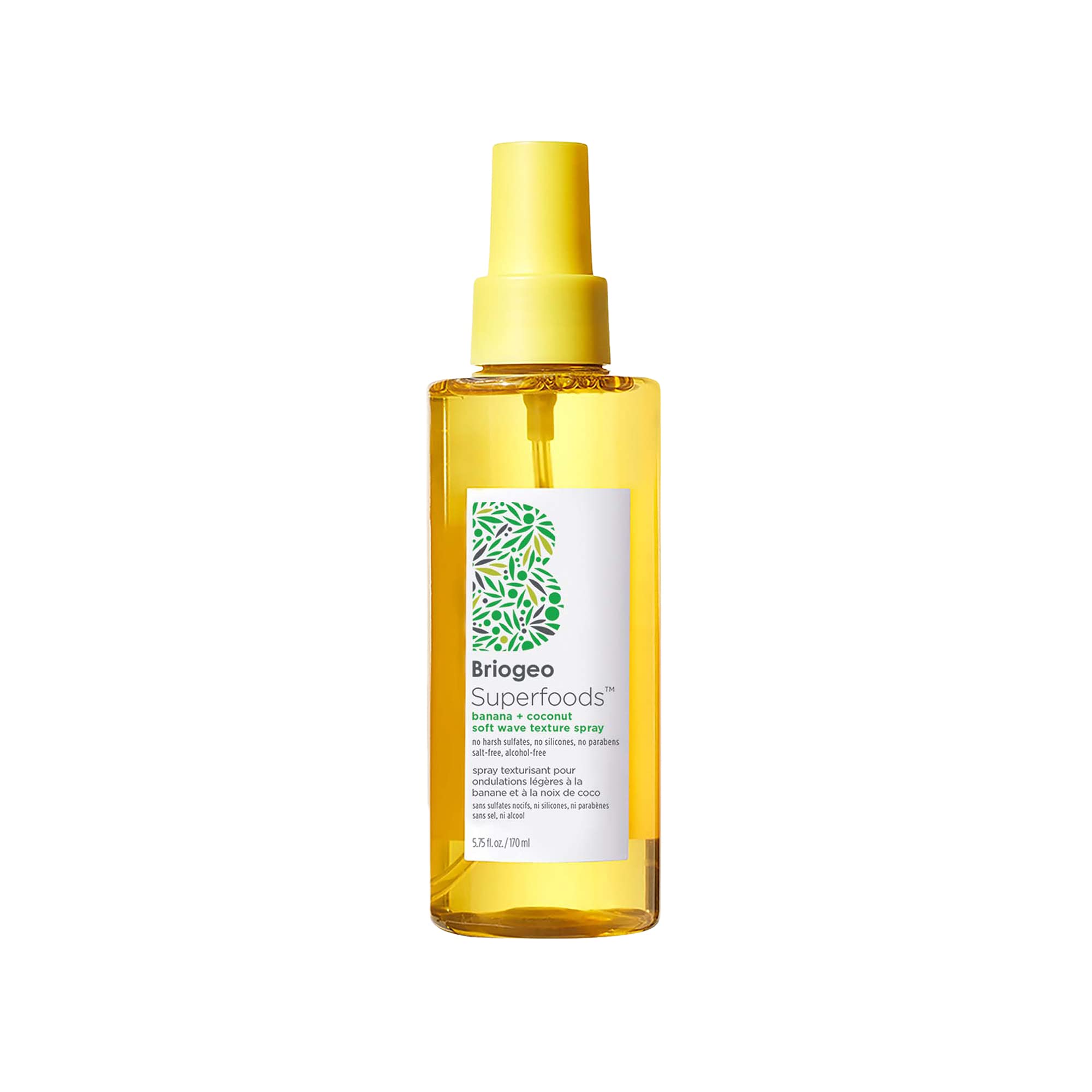 Briogeo Women's Superfoods Banana + Coconut Hydrating Salt-Free Soft Wave Texture Spray, 5.75 Fl Oz (Pack of 1)
