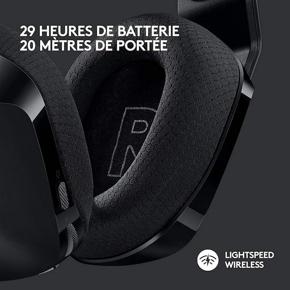 Logitech G733 Lightspeed Wireless Gaming Headset with Suspension Headband, LIGHTSYNC RGB, Blue VO!CE mic Technology and PRO-G Audio Drivers, Lightweight, 29 Hour Battery Life, 20m Range - Black