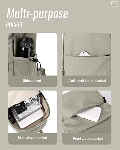 Green Backpack for Women Men, Waterproof High School Bookbag,Lightweight Casual Travel Daypack,Classic Basic College Backpack,Middle School Bag for Teen Girls Boys