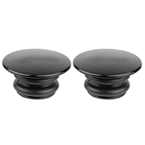Bike Handle, Anodized Lightweight Metal Handlebar End Plug 1 Pair Easy to Replace for Mountain and Road Bikes(Black)