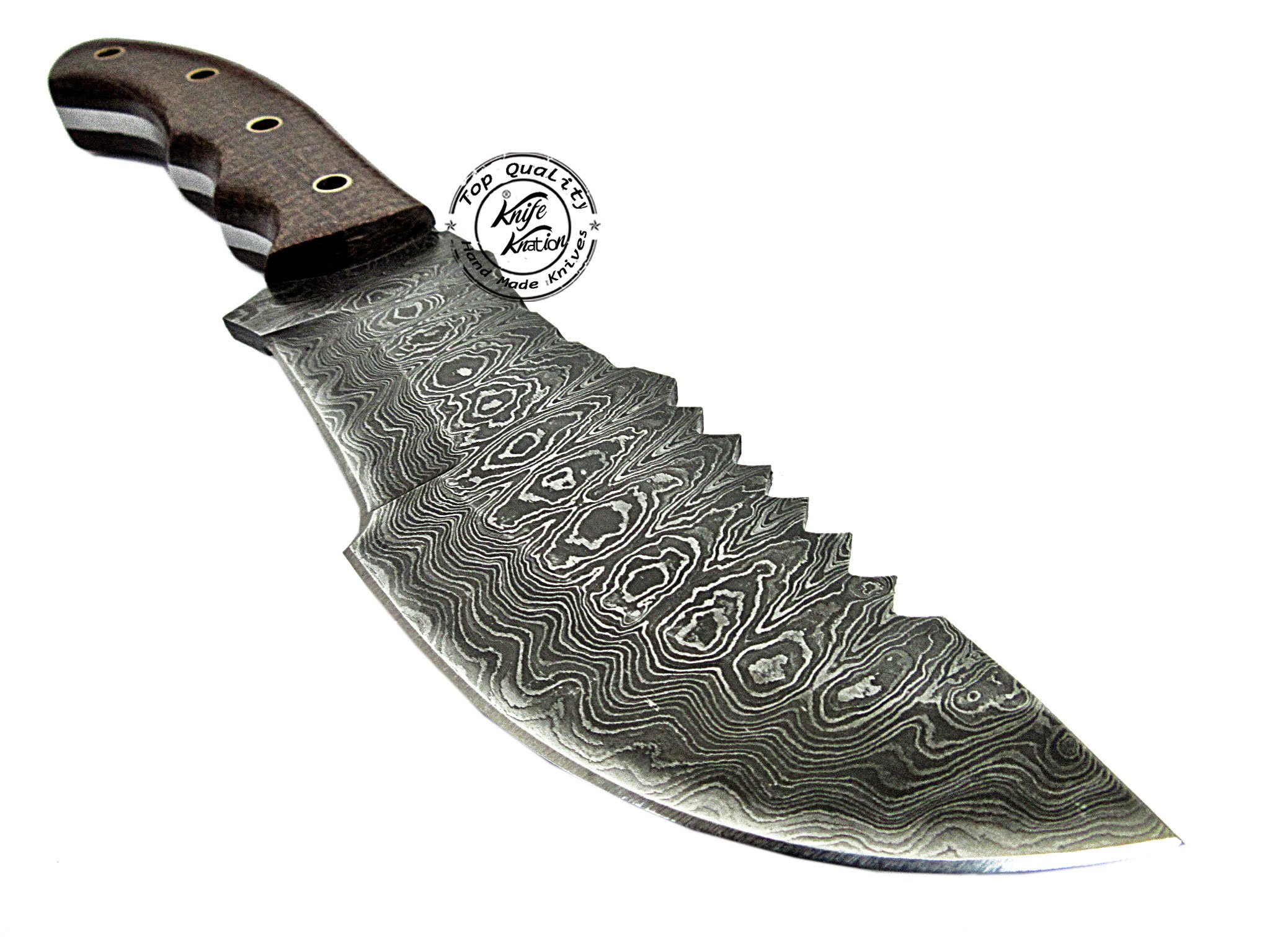 Beautiful Brown Micarta Handmade Damascus Steel Tracker Hunting Knife Prime Quality