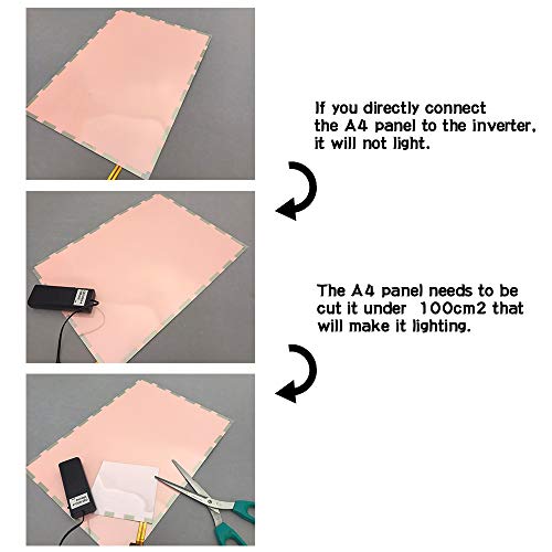 BAR Autotech DIY EL Panel – Electroluminescent Backlight Cuttable Light Paper Lamp Sheet with 3V Inverter (1 inverter, Blue-Green)