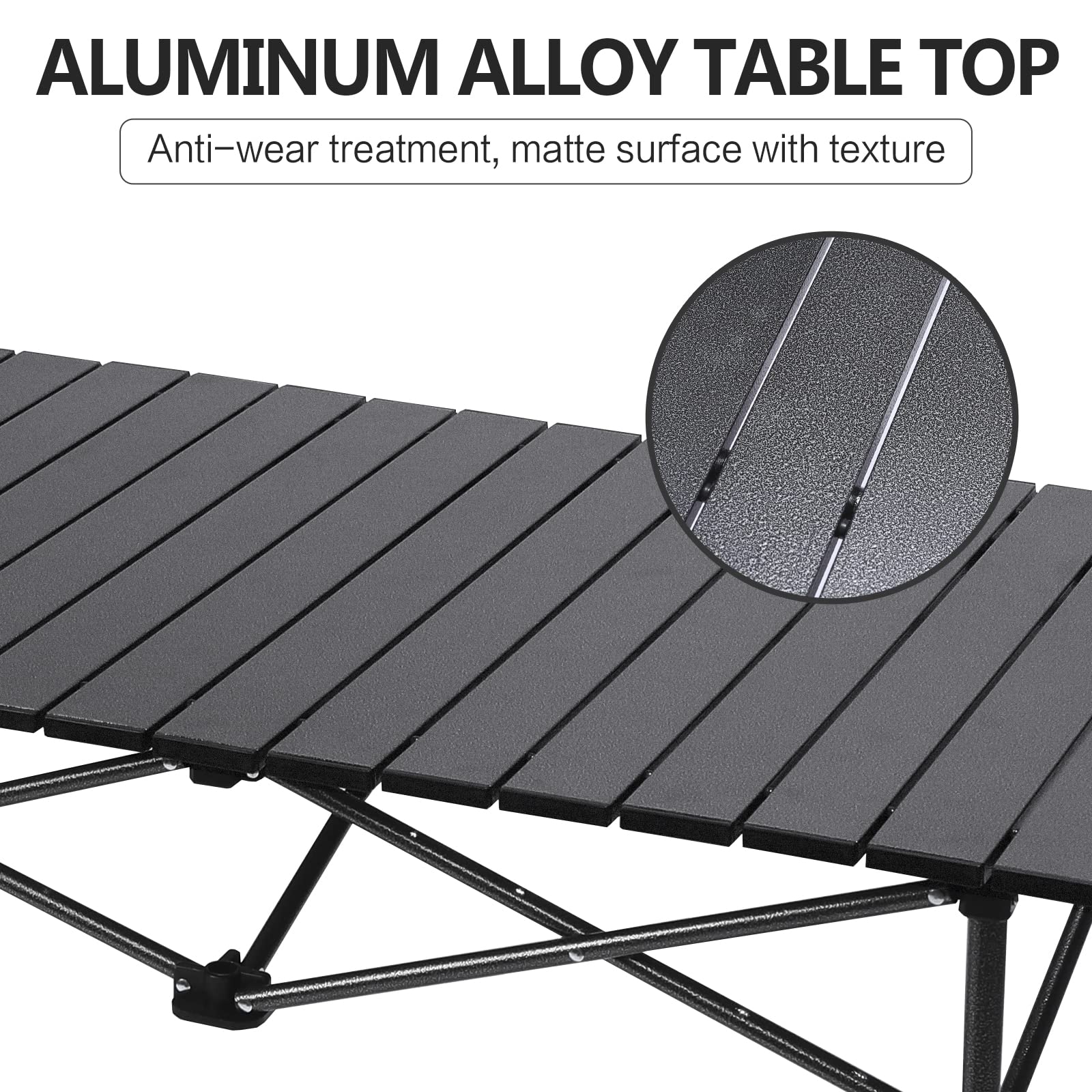 Camping Table with Storage Lightweight Beach Table Aluminum Folding Table for Outdoor, Picnic, BBQ, Cooking, Beach, Home