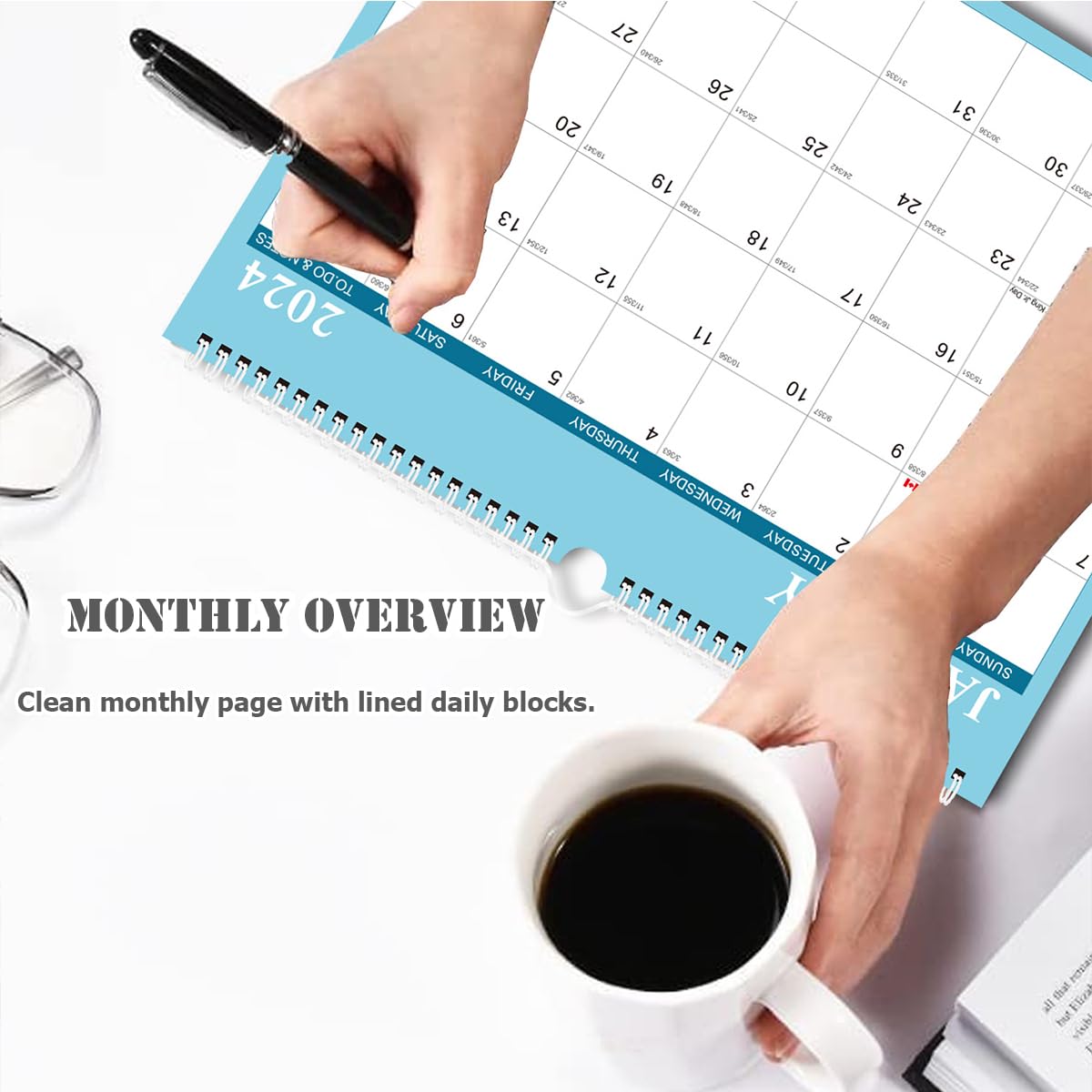 Calendar 2023-2024-2025 Wall Calendar, July 2023 - December 2024 Calendar ,January 2024 - June 2025, 18 Months Calendar, 11.6"x14.8'', Large Daily Blocks Perfect for Planning and Organizing for Home