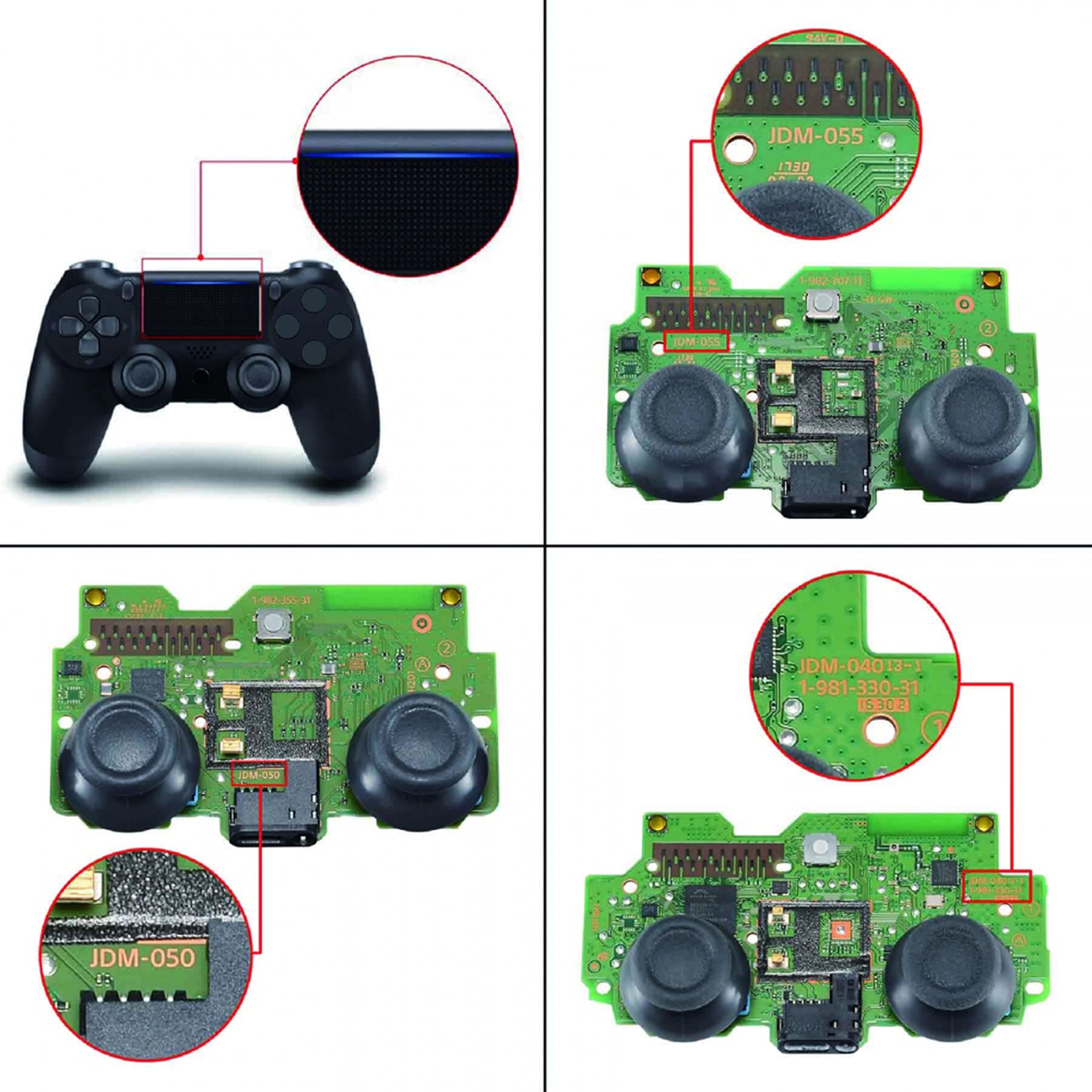 eXtremeRate Textured Black Dawn Programable Remap Kit for PS4 Controller with Upgrade Board & Redesigned Back Shell & 4 Back Buttons - Compatible with JDM-040/050/055 - Controller NOT Included