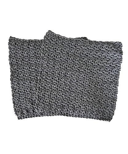 Gray Handmade Crochet Cotton Dish cloth - Approx 7 inches square - Set of 2
