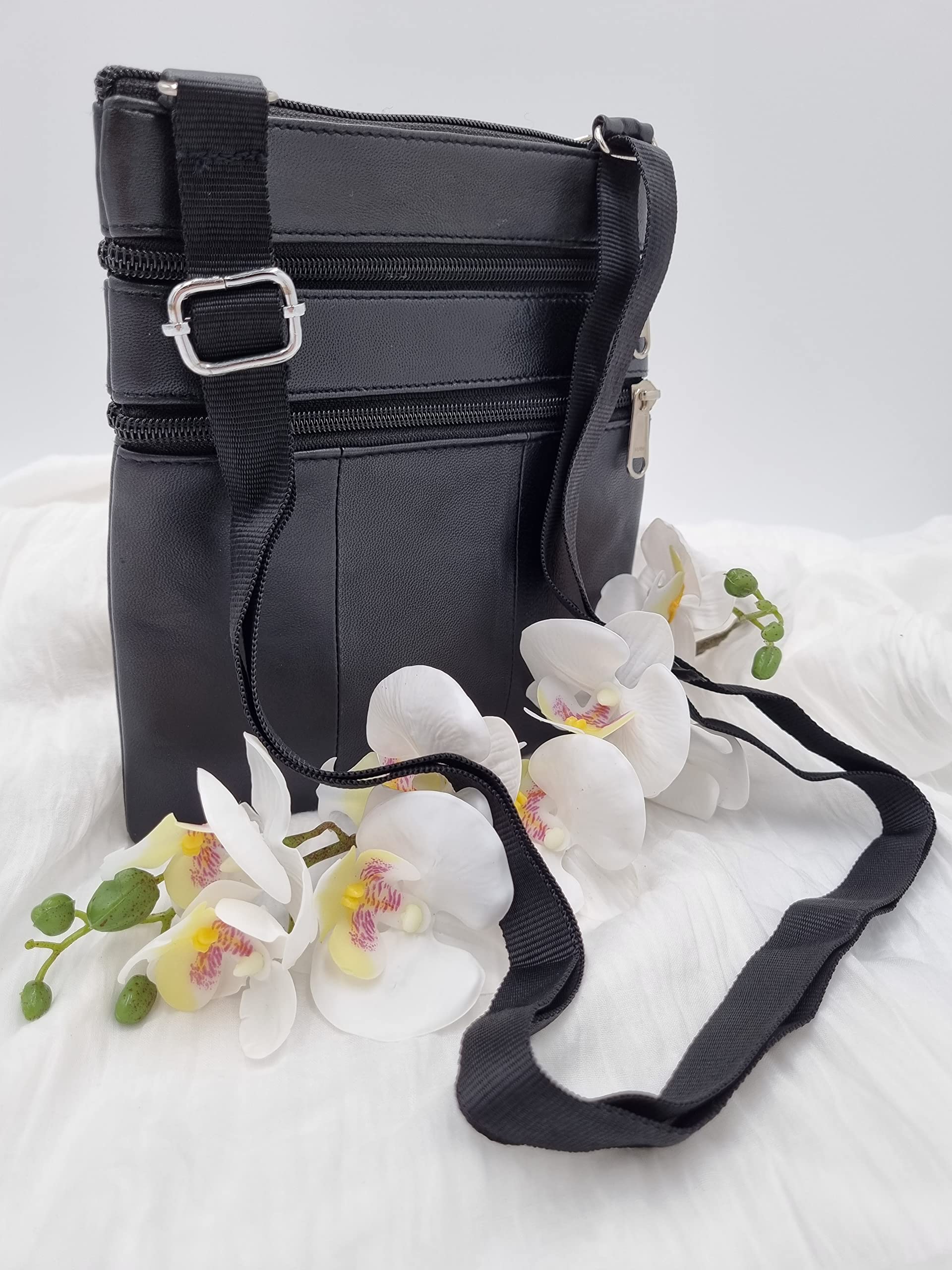 Liberty Leather Crossbody Purse for Women Small Crossover Long Over the Shoulder Sling black Women’s Purses and Handbag