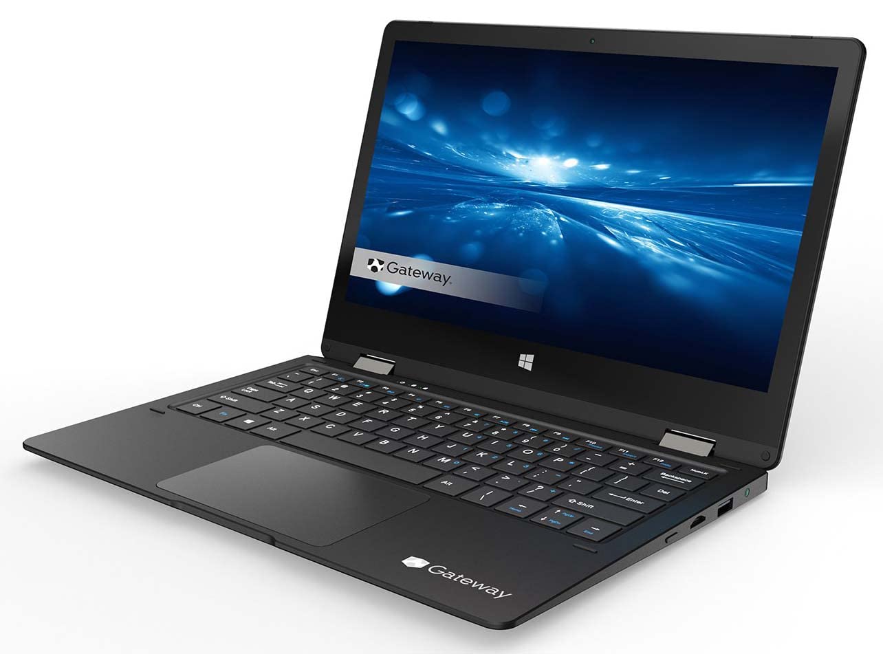 Gateway Newest Touchscreen 11.6 HD 2-in-1 Convertible Laptop in Black Intel N4020 4GB RAM 64GB SSD Mini-HDMI Webcam Windows 10 S