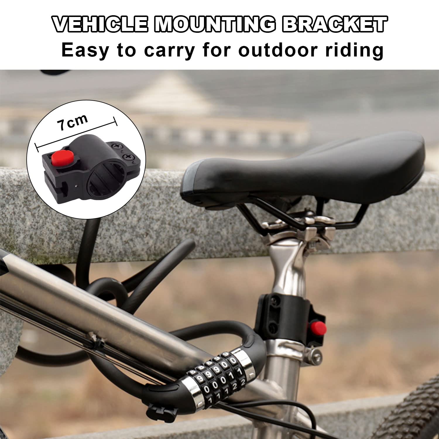 Bike Lock Cable with Combination with Mounting Bracket 5-Digit Password Setting Safe Portable Bicycle Anti-Theft Wire Chain 4ft Combination Lock Universal for Mountain Bike Motorcycle Baby Carriage