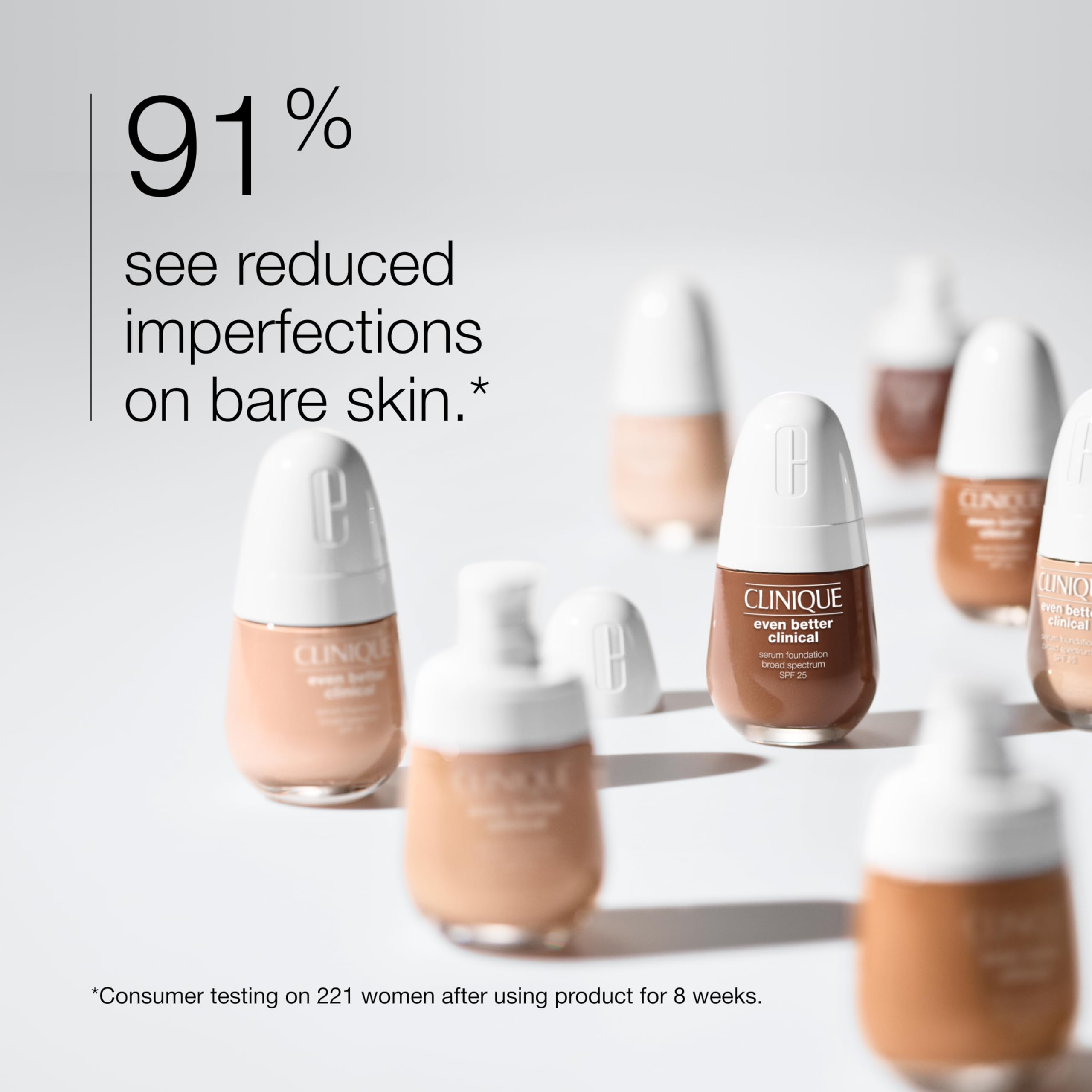 Clinique Even Better Clinical Serum Full Coverage Hydrating Foundation Broad Spectrum SPF 25 With Vitamin C, Salicylic Acid + Hyaluronic Acid For Oily Skin Types, Honey