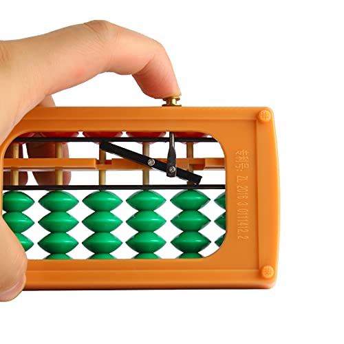 Larcele Bead Arithmetic Counting Abacus with Reset Button School Supplies for Children,13 Column SP-02 (Yellow 3)