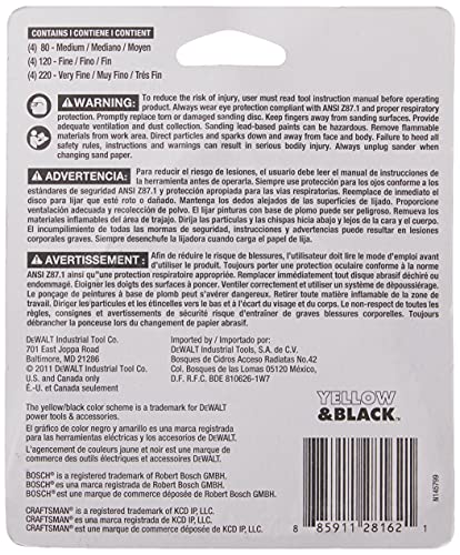 DEWALT Sandpaper Assortment, Hook and Loop Triangle, 12-Pack (DWASPTRI)