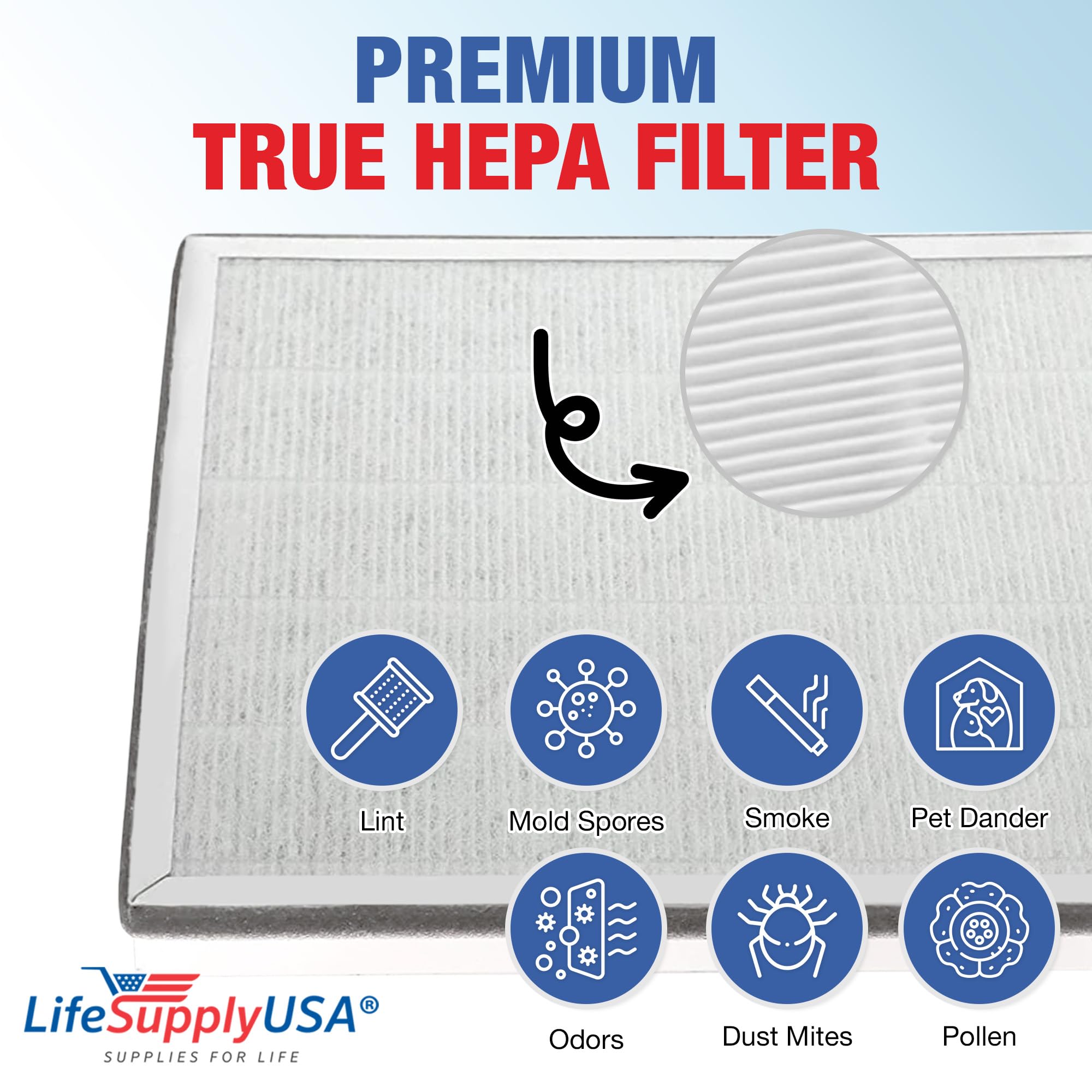 LifeSupplyUSA 1 HEPA filter + 1 Carbon Filter Compatible Replacement for Levoit Vital 100-RF Air Purifier