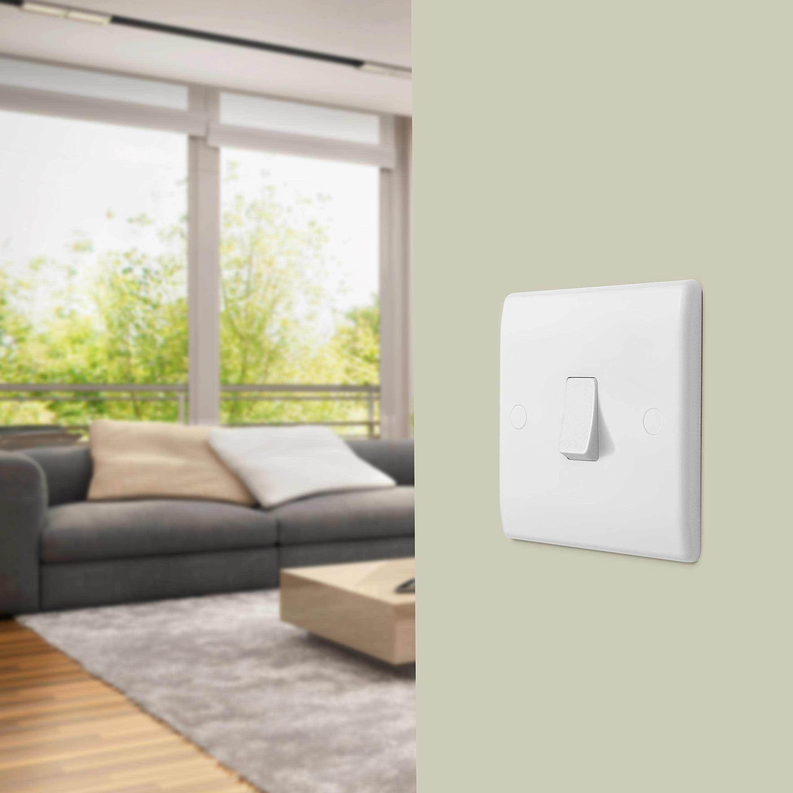 BG Electrical 843-01 Triple Light Switch, White Moulded, 2-Way, 10AX