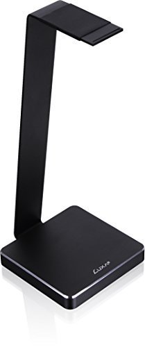 LUXA2 E-One Black Solid-Metal Aluminum Universal Gaming Headphone Stand/Hanger/Holder for Beats, Senheiser, Sony, Bose, Philips, Audio-Technica, Plantronics, Shure, Jabra, JVC, JBL, AKG, DJ, Gaming Headsets Display HO-HDP-ALE1BK-00