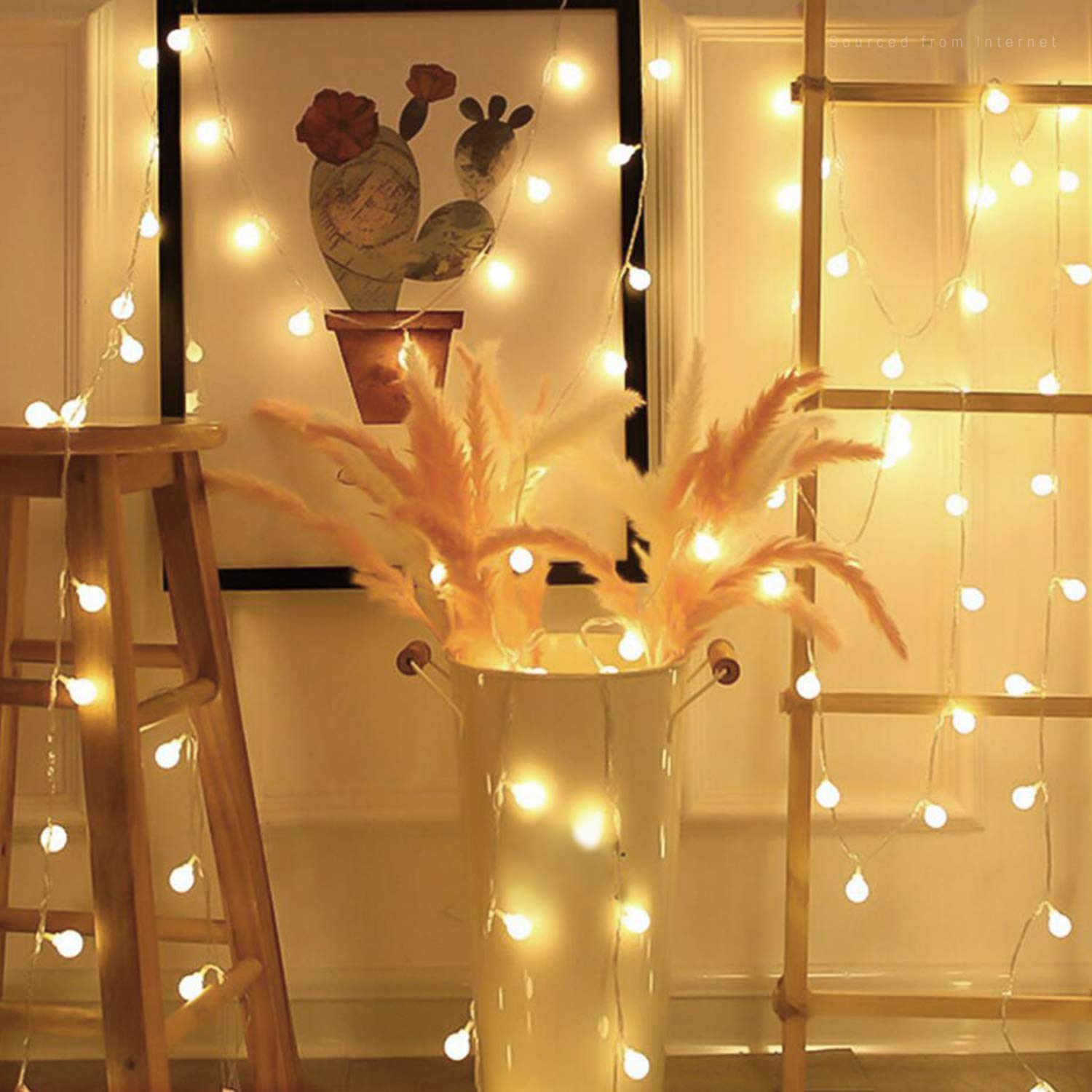 TORCHSTAR Globe Ball String Lights, Plug-in, 33ft 100 LEDs, Christmas Light 8 Lighting Modes for Bedroom Decor Indoor Outdoor, Home Wall Garden Decorations, Warm White