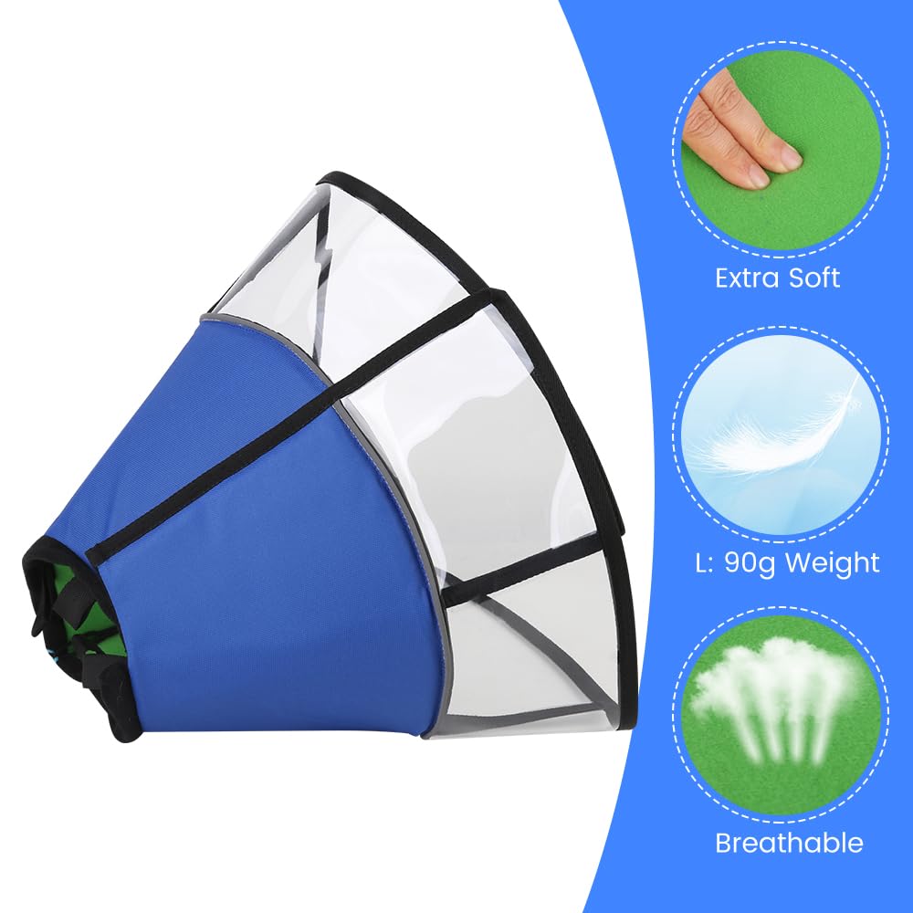 Dog Cone Soft Recovery Collars & Cones After Surgery for Medium Large Dogs, Adjustable Comfy Ecollars to Stop Licking, Adjustable, Dog Ecollars for Recovery (Contains PVC) Plastic: Superior Support