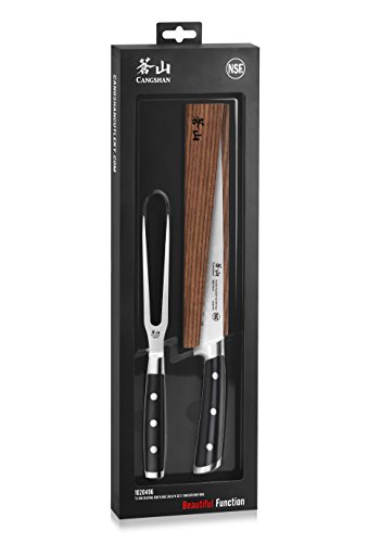 Cangshan TS Series 1020496 Swedish 14C28N Steel Forged 2-Piece Carving Set