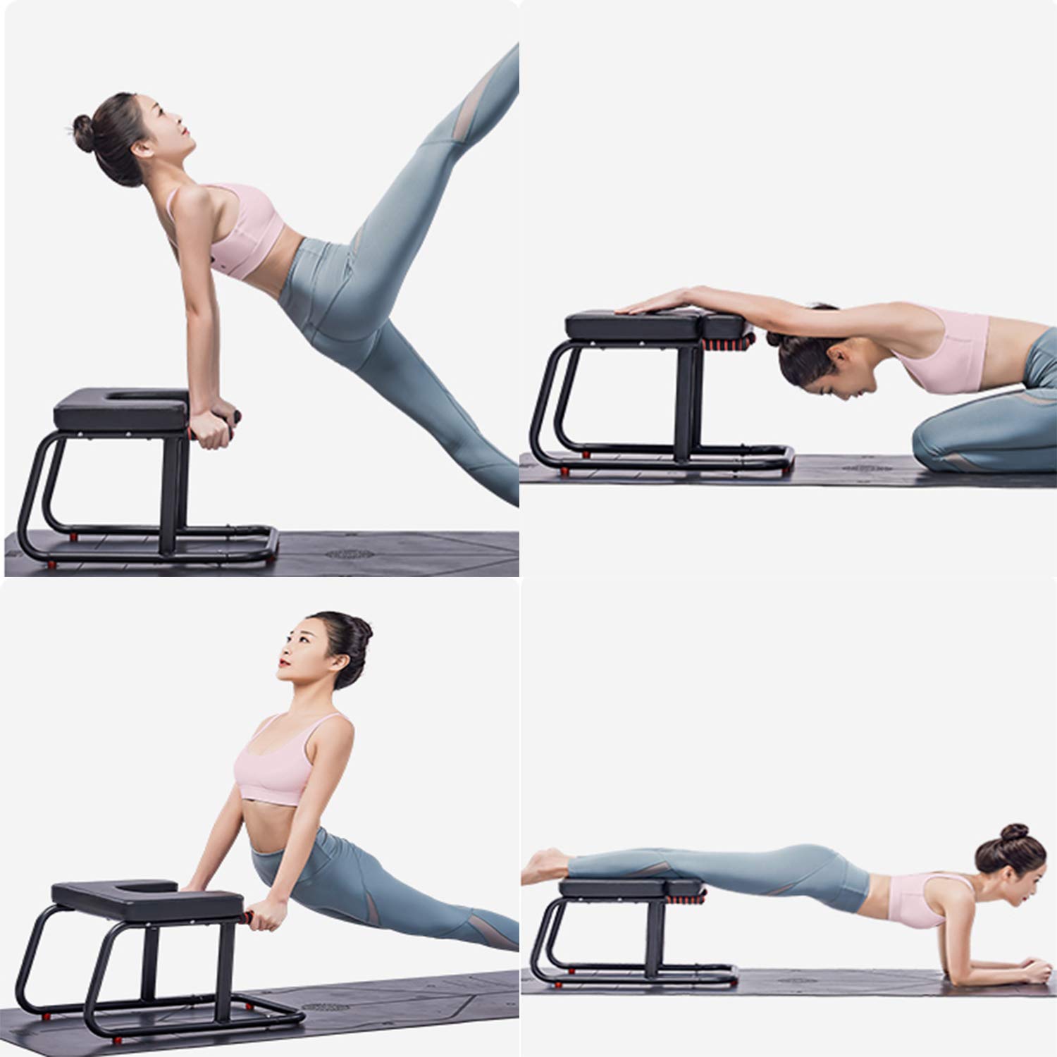 Aozora Body Balanced Headstand Bench- Ideal Chair for Practice Head Stand, Shoulderstand, Handstand and Various Yoga Poses. Perfect for Both Beginner and Experience Yogis (BLACK)