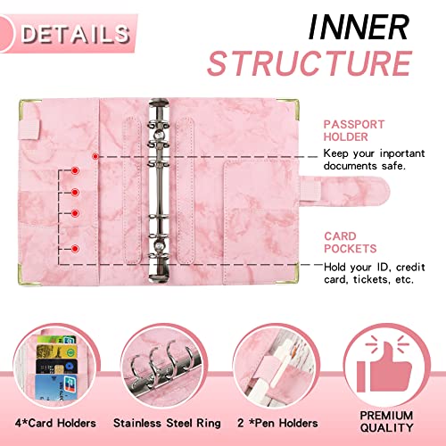 Budget Binder, A6 Budget Binder with 8pcs Zipper Envelopes, 12 pcs Expense Budget Sheets Categories Sticker Labels, Cash Envelopes Money Organizer for Cash Budget Binder Saving Money