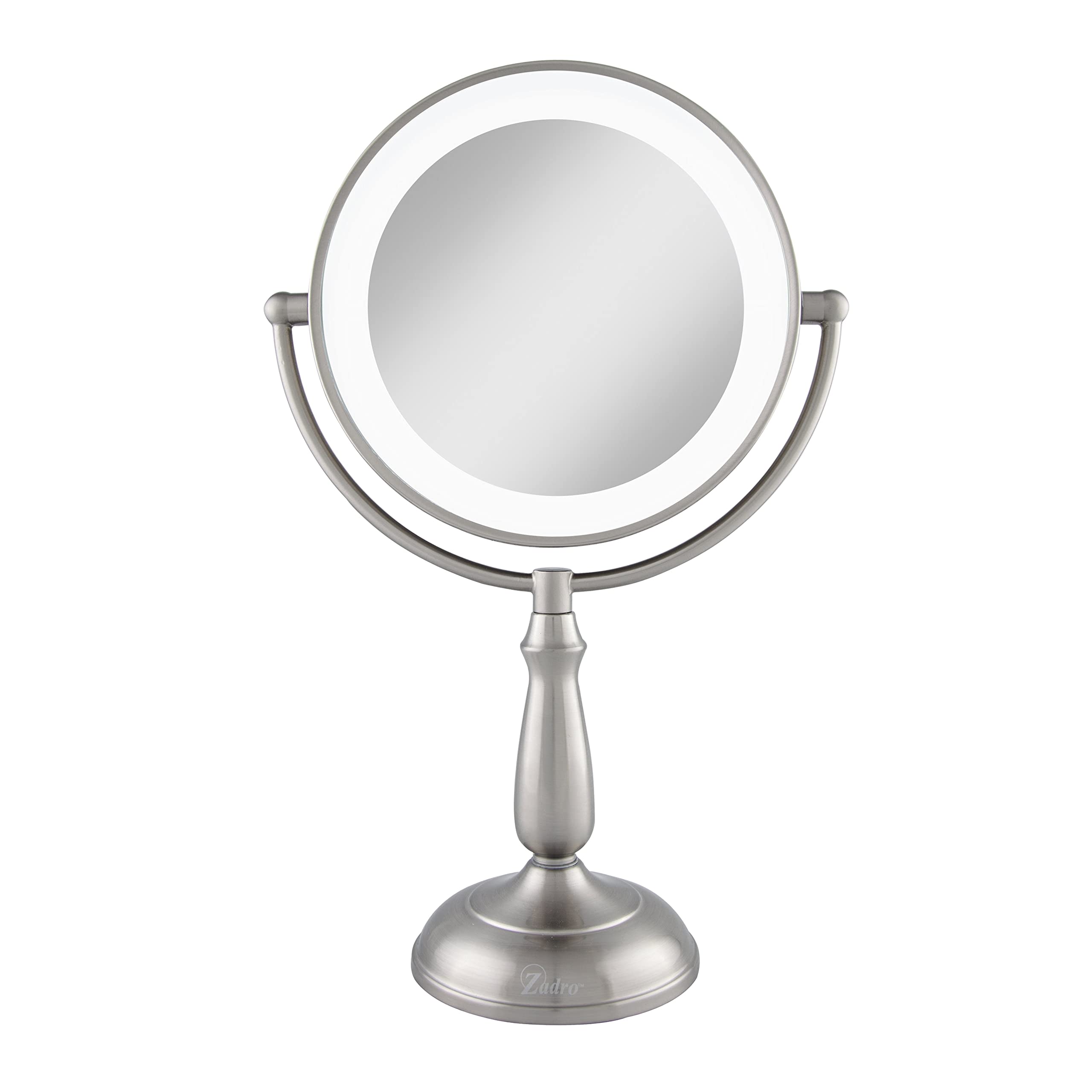 Zadro 11" Makeup Mirror with Lights and Magnification Dimmable Touch LED Lighted Makeup Mirror with Magnification