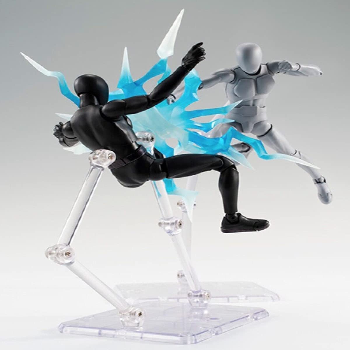 LotCow 4 Pcs Action Figure Display Stands Adjustable Action Figure Display Holder Base Sturdy Base Clear Doll Model Support Stand for 6 inch Action Figures